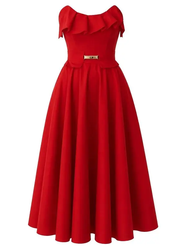 MA MULIER Corset Cocktail Dress - Red