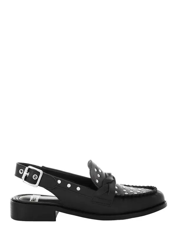 RAG & CO Remykin Braided Penny Strap Loafers In By - Black