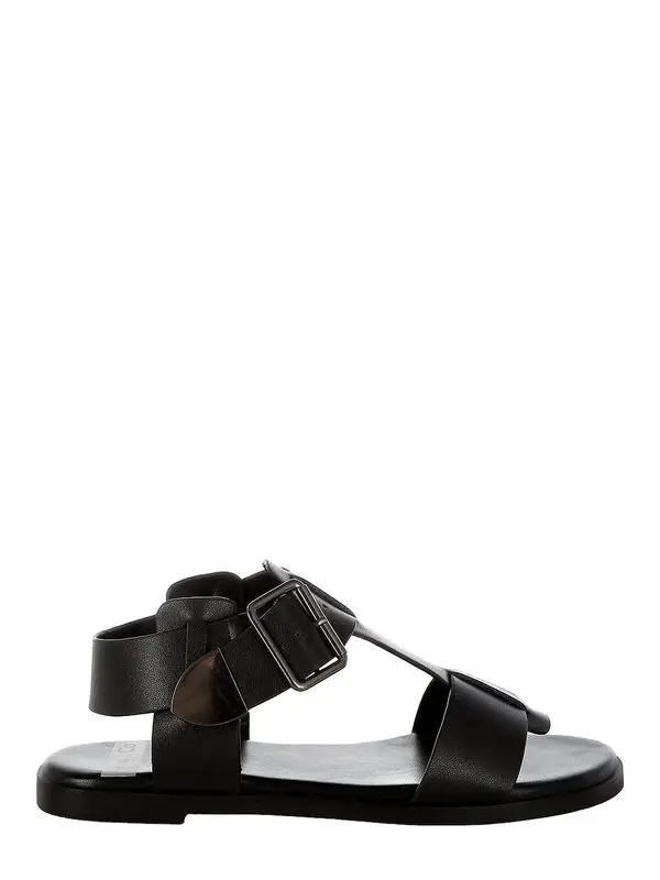 RAG & CO Shayla Gladiator Flat Sandals In By - Black
