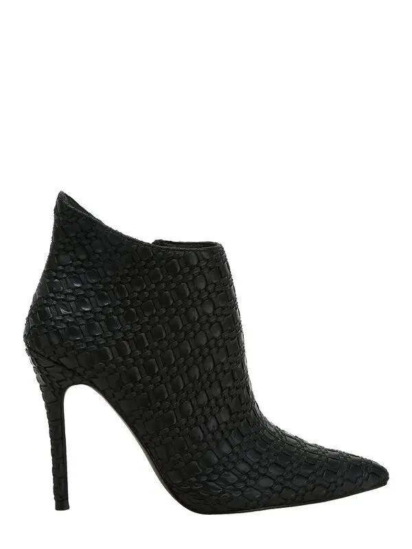 RAG & CO Lolita Woven Texture Stiletto Boot In By - Black