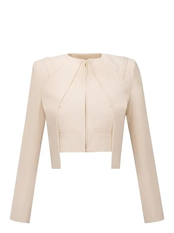 MA MULIER Sparrow Design Crop Jacket - White