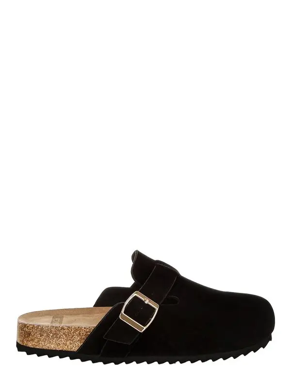 RAG & CO Ratiha Buckle Accent Slip-on Footbed Mules In By - Black