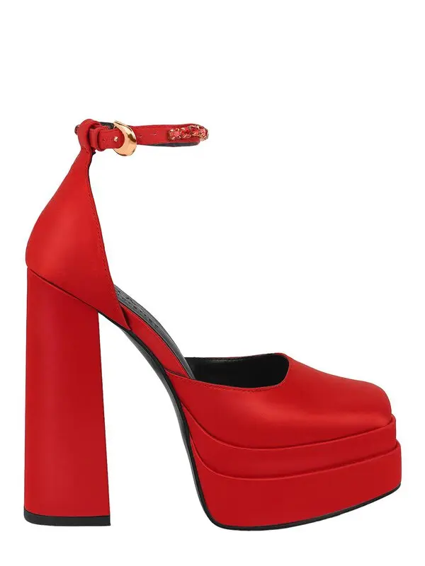 RAG & CO Martini Sky High Platform Sandals By - Red