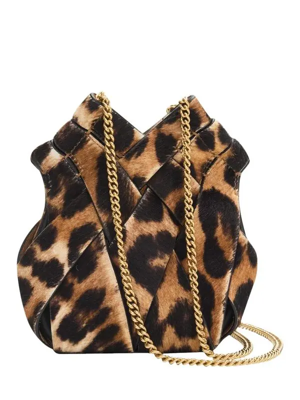 Ulla Johnson Charlotte Mini Dyed Hair & Leather Shoulder Bag - Leopard