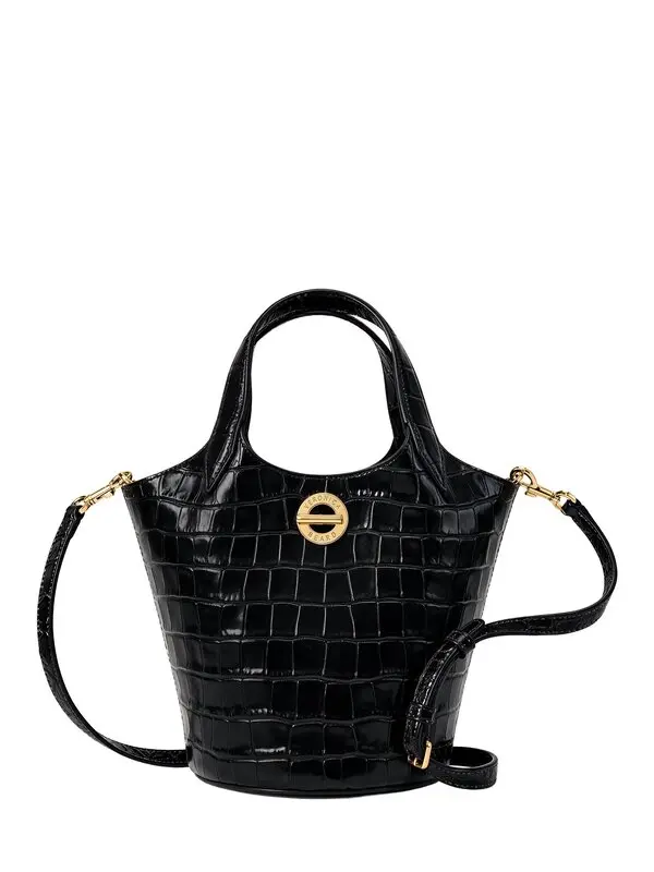 Veronica Beard Croc-embossed Anchor Bag - Black