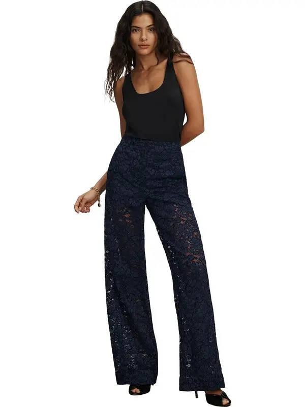 Veronica Beard Trevor Lace Pant - Navy