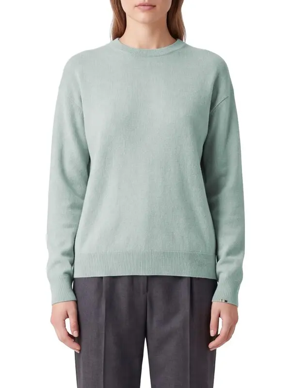 Extreme Cashmere Crewneck Pure Cashmere Jumper With Dropped Shoulders - Blue