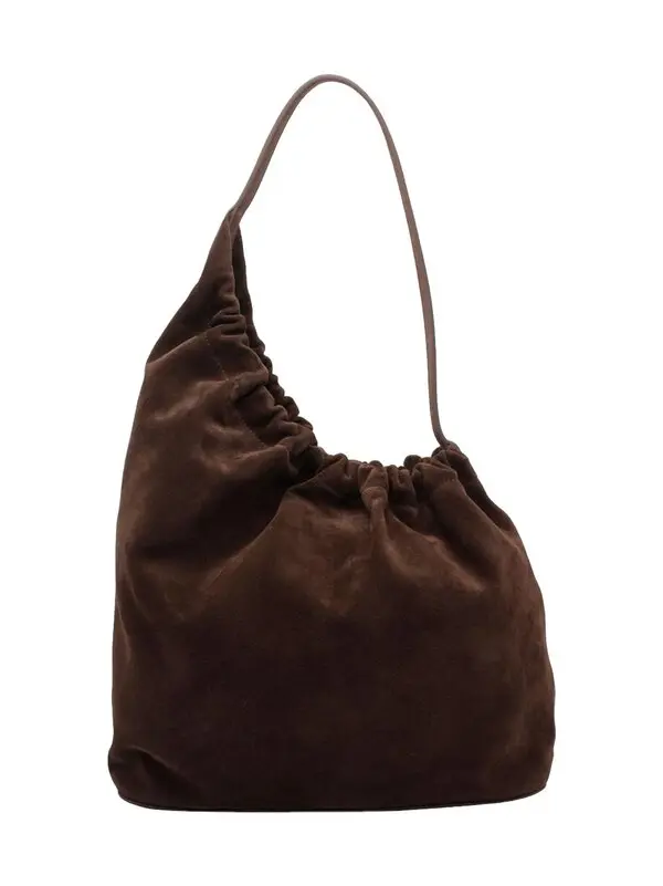 AESTHER EKME Asymmetrical Ruched Calfskin Shoulder Bag - Dark