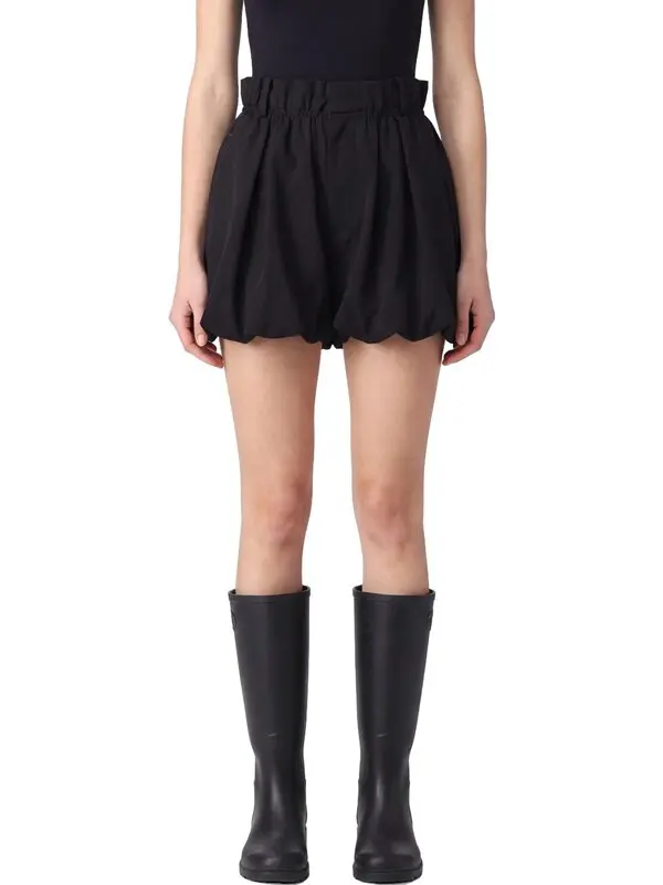 ELEH High-waisted A-line Mini Skirt In Polyester Crêpe - Black