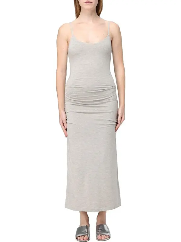 TOTEME U-neck Slim Fit Jersey Midi Sheath Dress With Thin Straps - Grey