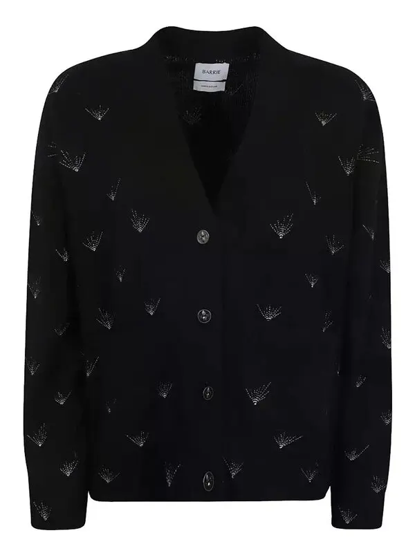BARRIE Iconic Crystal-embellished Cardigan - Black