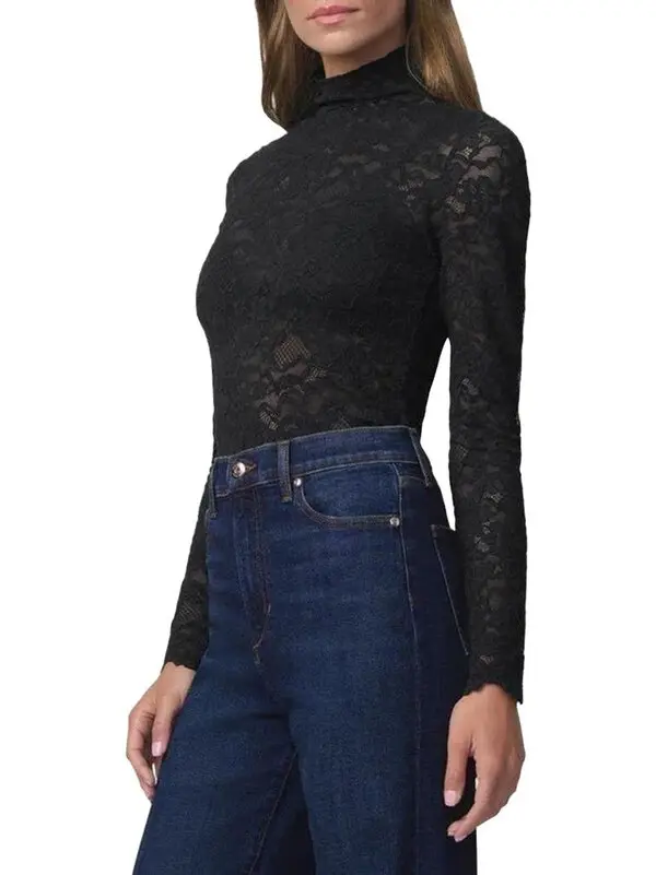 JOE & APOS;S JEANS Tony Lace Cotton-blend Long-sleeve Top - Black
