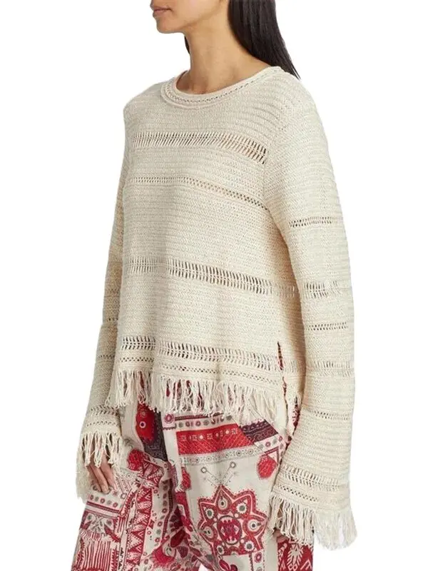 Isabel Marant Étoile Azilis Cotton Fringe-trim Sweater - Ecru