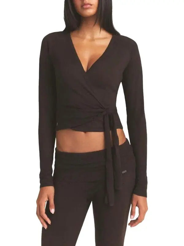 SKIMS Wrap Sweater - Espresso