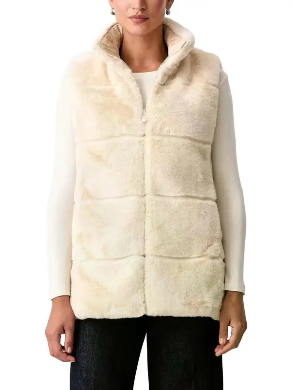 SAVE THE DUCK Reversible Faux-fur Gilet - Neutrals