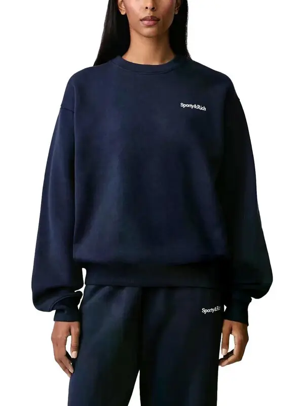 Sporty & Rich Emmet Serif Logo-print Sweater - Blue