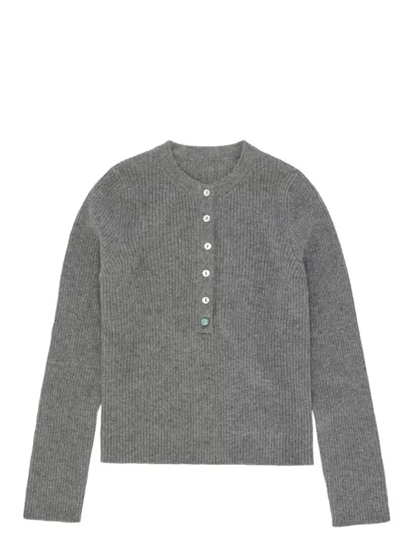 FORTELA Lou Ribbed-cashmere Long-sleeve T-shirt - Grey
