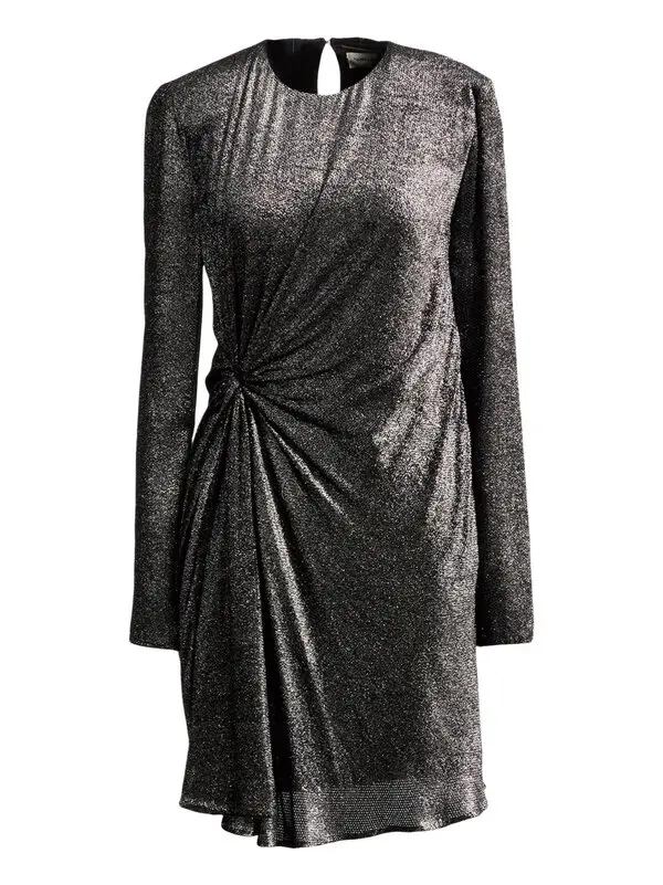 Saint Laurent Sequin Flared Skirt - Silver