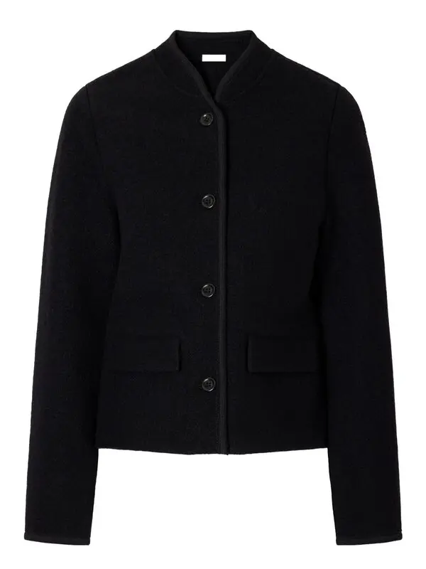 RIER Felted Wool-fleece Jacket - Black