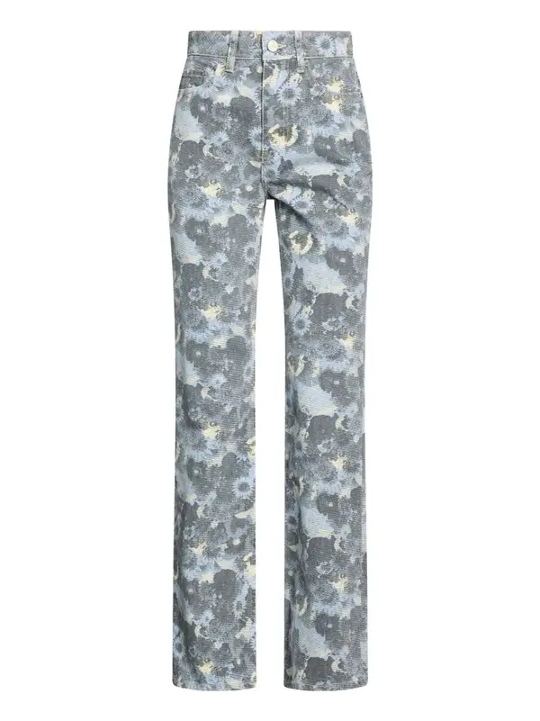 GANNI Dark-wash Floral Jeans - Blue