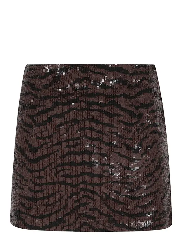 P.a.r.o.s.h Sequined Pattern Mini Skirt - Black