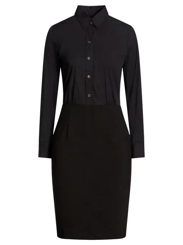 Dolce & Gabbana Solid-color Long-sleeve Shirt Dress - Black
