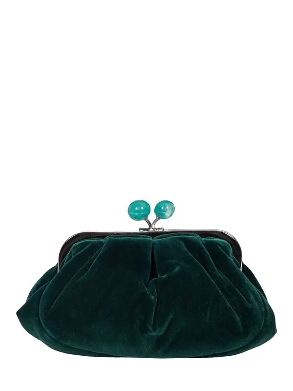 Max Mara Wkagiochi Velvet Clutch Bag - Black