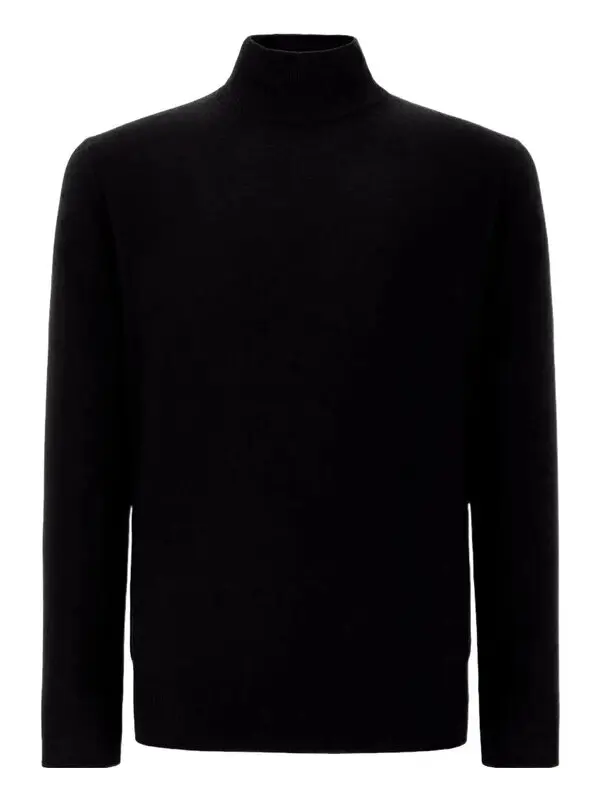 Canali High Neck Wool Knitwear - Black