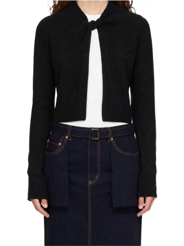 WOOYOUNGMI Knit Cardigan With Knot Detail - Black