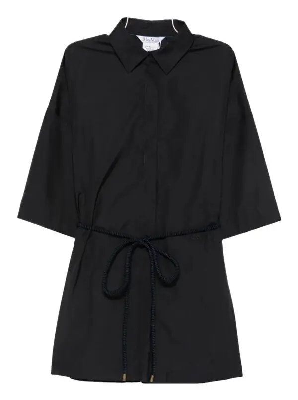 Max Mara Rope-belt Short-sleeve Shirt - Ultramarine