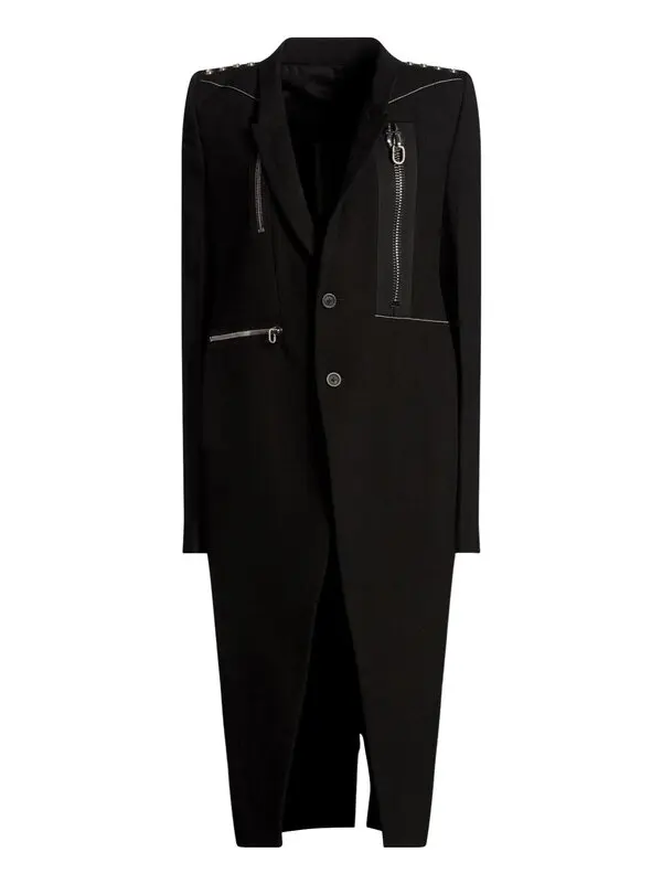 Rick Owens Single-breasted Wool Coat - Black
