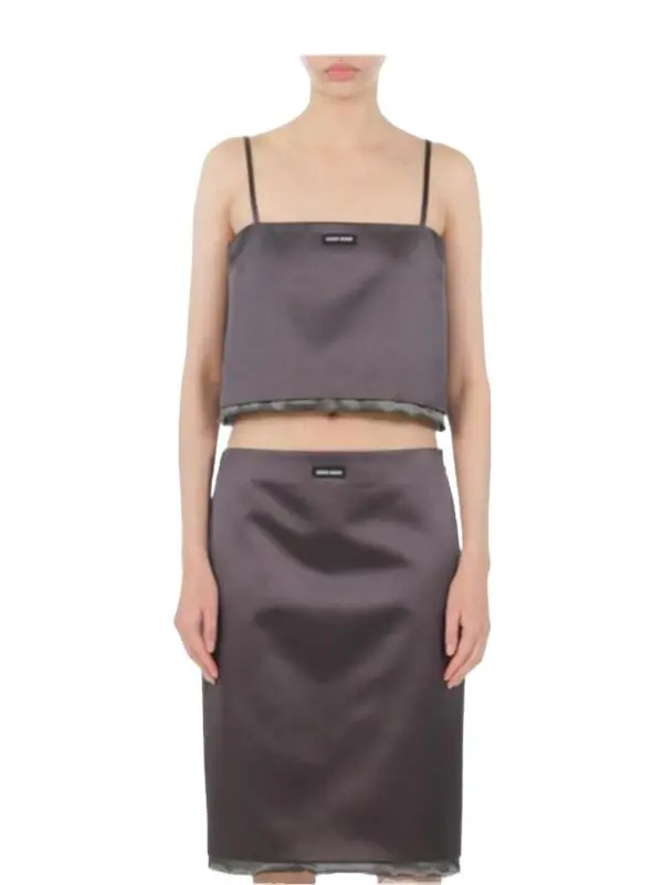 Miu Miu Short Style Cami Top - Black