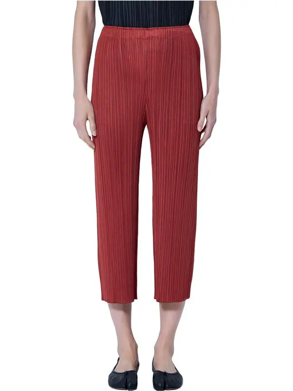 Issey Miyake Pleated Casual Trousers - Red