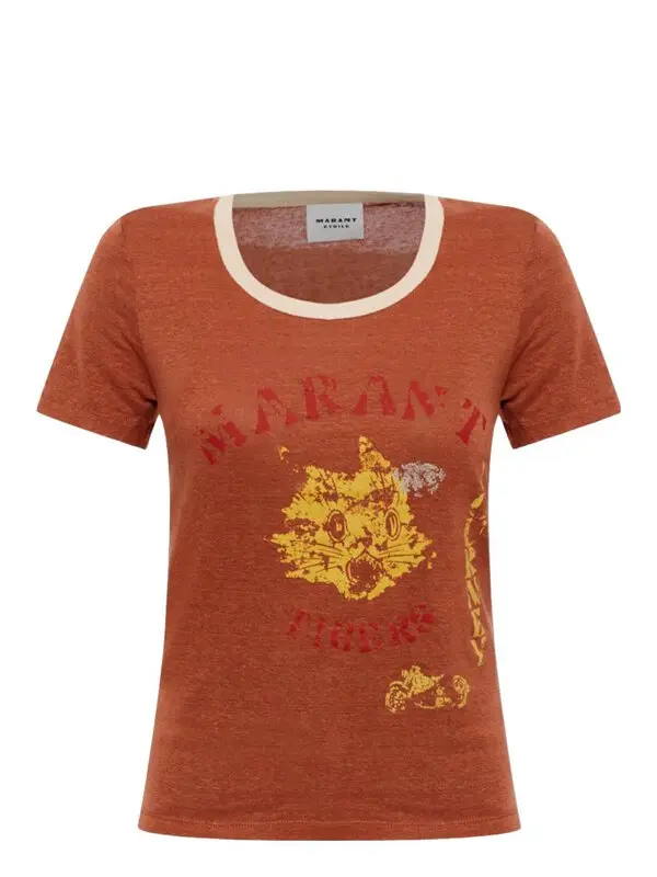 Isabel Marant Étoile Kiliann Printed T-shirt - Rust Red