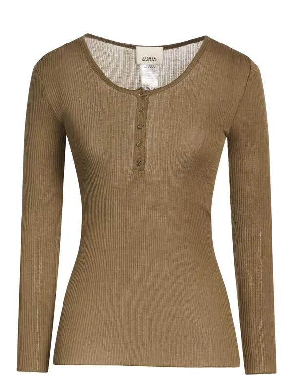 Isabel Marant Étoile Light And Thin Long-sleeved V-neck T-shirt - Green