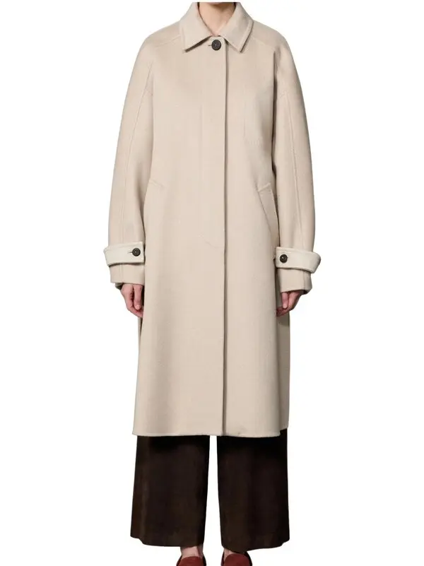 Max Mara Zebra Single-breasted Coat - Beige