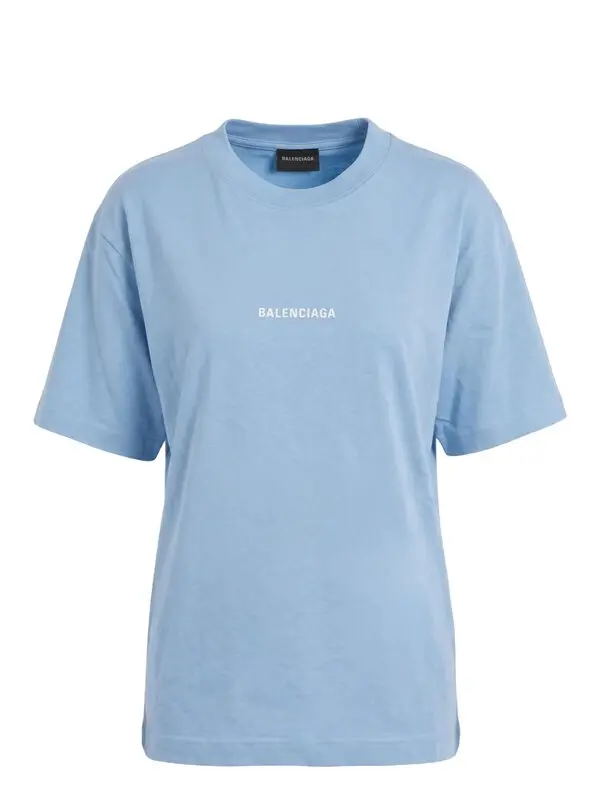 Balenciaga Solid-color Short-sleeved T-shirt - Blue