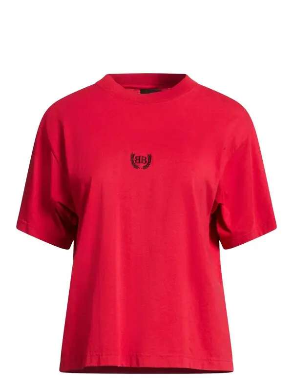 Balenciaga Solid-color Short-sleeved T-shirt - Red