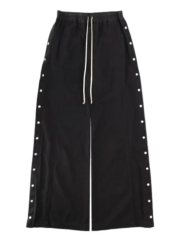 Rick Owens Wide Pusher Snap Pants - Black