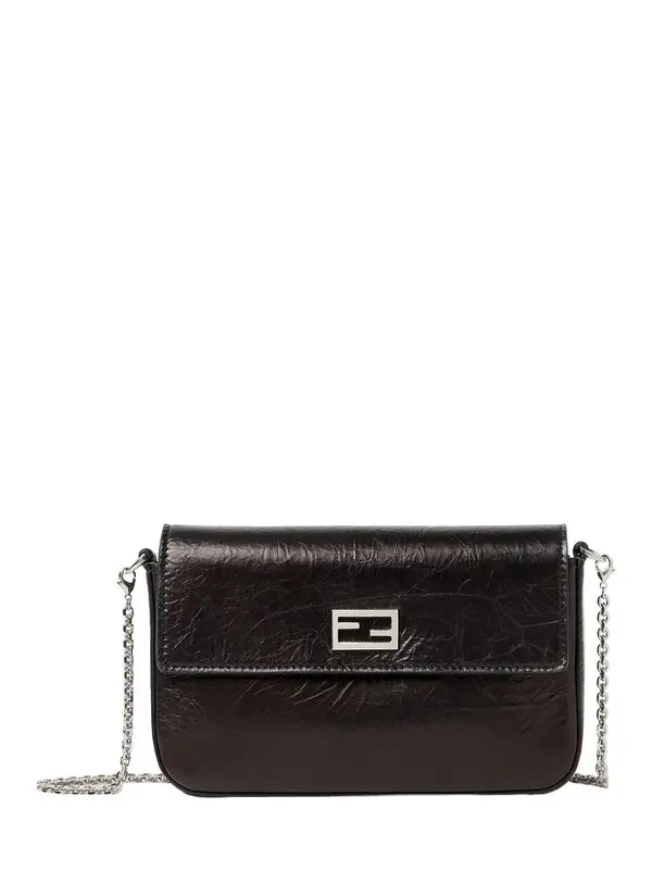 Fendi Tube Wallet On Chain - Black