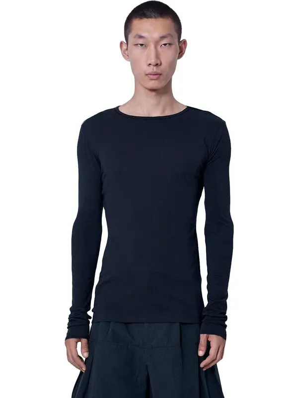 ENTIRE STUDIOS Sheer Long Sleeve Top - Black