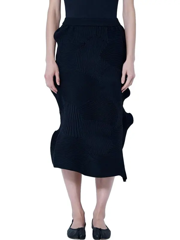 Issey Miyake Kone Kone Midi Skirt - Black