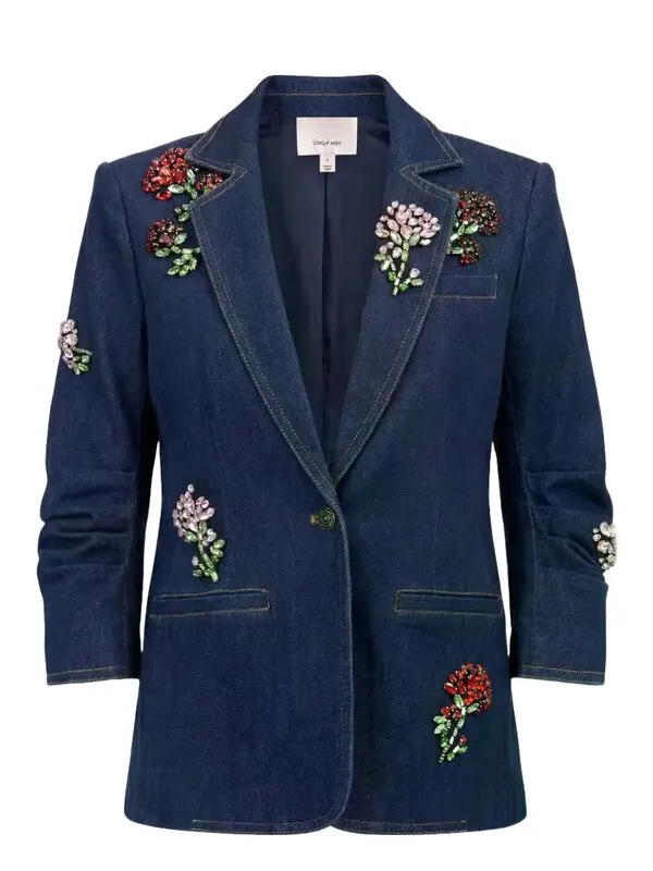 Cinq À Sept Khloe Rhinestone-embellished Blazer - Blue