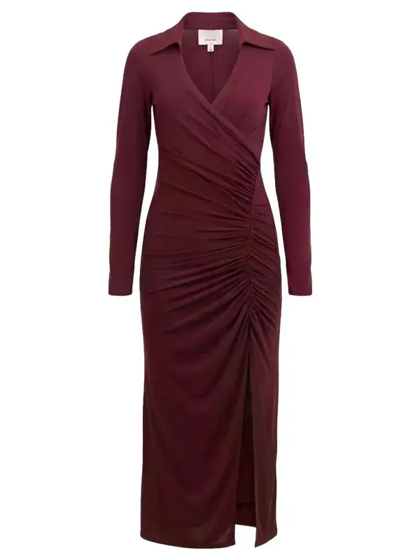 Cinq À Sept Fabia Ruched Midi Dress - Red