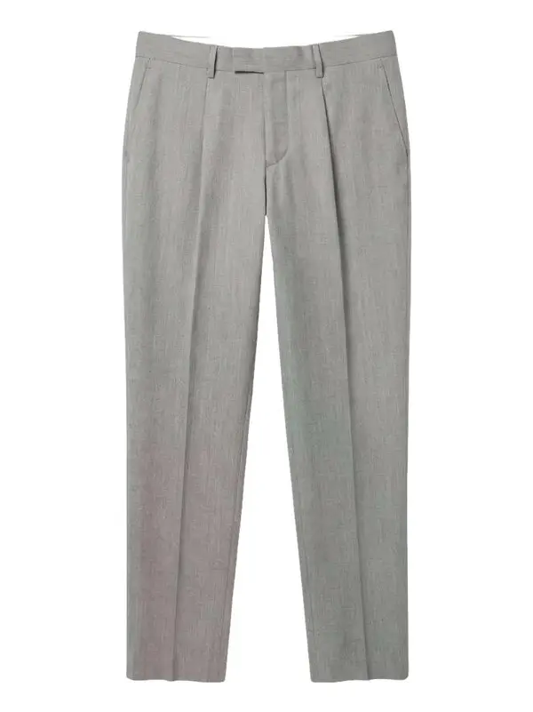 LARDINI Pleated Pressed-crease Trousers - Grey