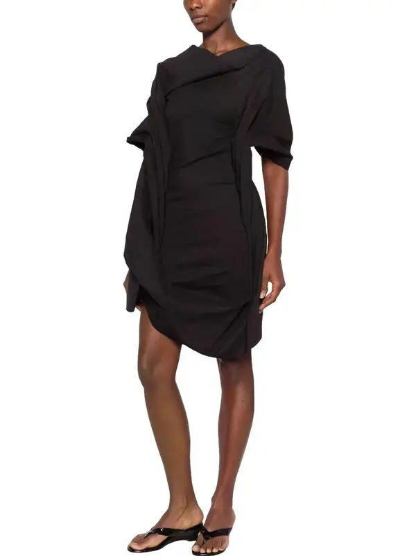 Issey Miyake Asymmetric Draped Dress - Black