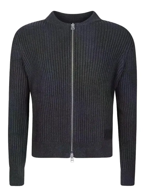 Carrera Eyewear Ash Ribbed-knit Bomber Cardigan - Grey