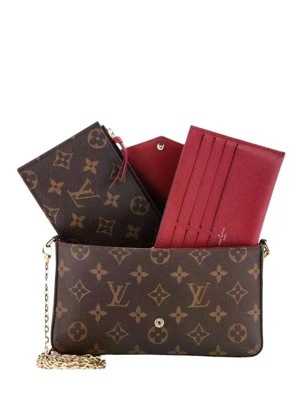 LOUIS VUITTON Felicie Pochette Monogram Canvas Crossbody Bag - Brown