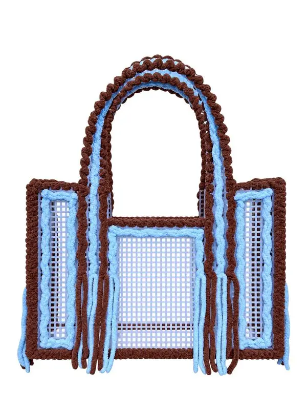 GROWNY Mocha Sky Crochet Mesh Tote - Brown