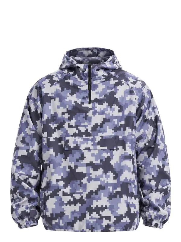 MYSIMPLICATED Water Repellent Windbreaker Pixel Camo Design W - Blue/grey